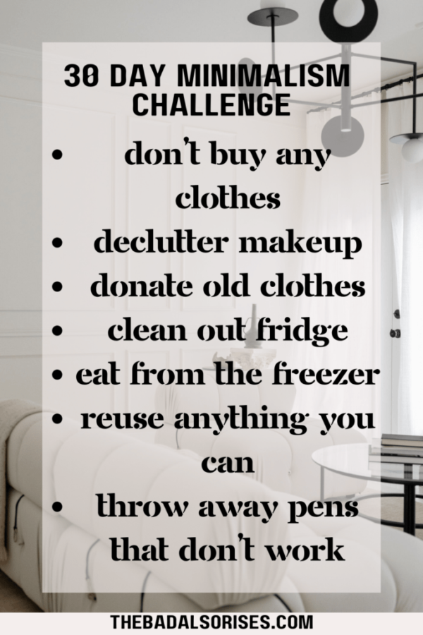 30 Day Minimalism Challenge To Declutter In A Month